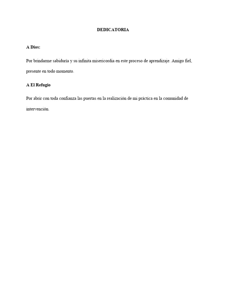 Dedicatoria de Agradecimientos y Fe | PDF | Crecimiento personal y ...