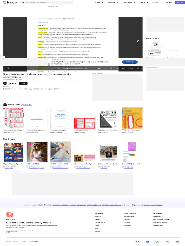 Średniowiecze - I Klasa Liceum, Opracowanie Do Sprawdzianu by Sylwia M. - Issuu | PDF | World ...