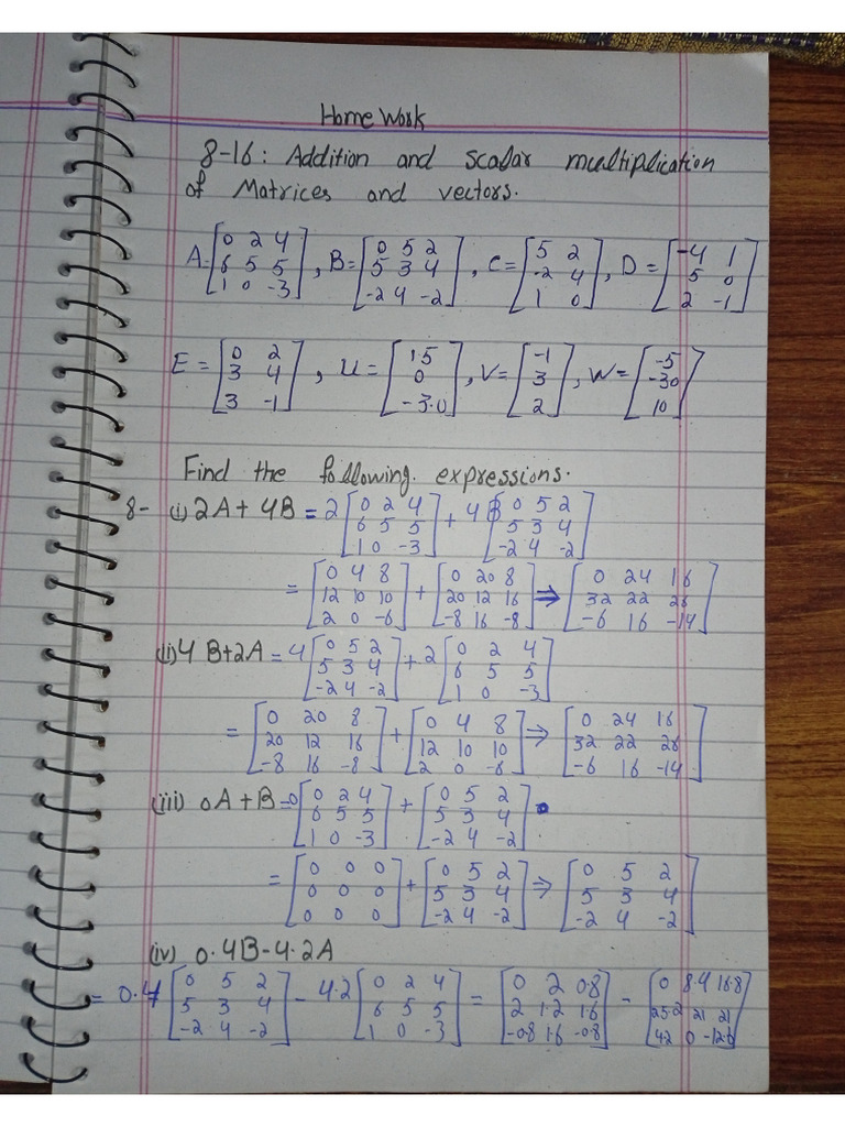 Matrix Sclar Addition and Multiplication in Linear Algebra | PDF