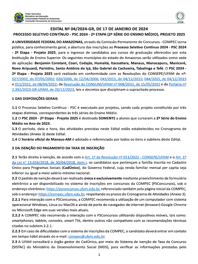 psc2 Projeto 2025 | PDF