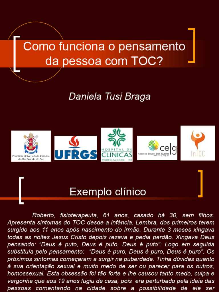 Pensamentos e TOC: Funcionamento Mental | PDF | Transtorno obsessivo ...