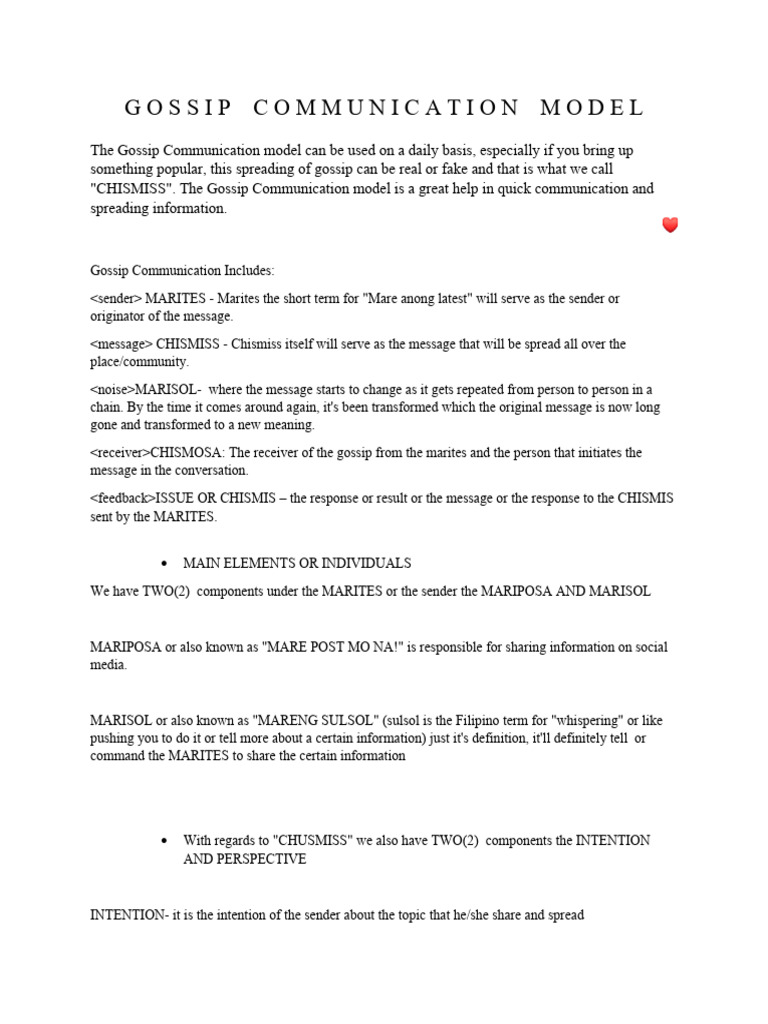 The Gossip Communication Model | PDF | Communication | Human Communication