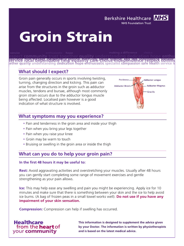 Groin-Strain Leaflet PDF | Download Free PDF | Pain | Causes Of Death