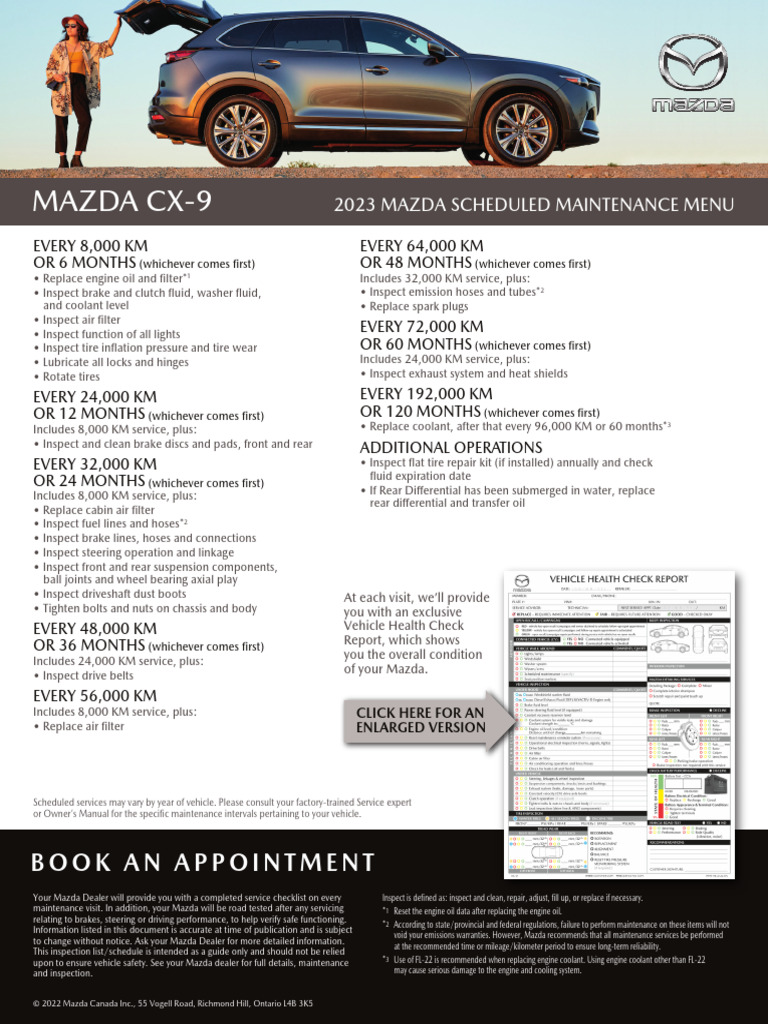 Mazda Cx 9 Service Schedule