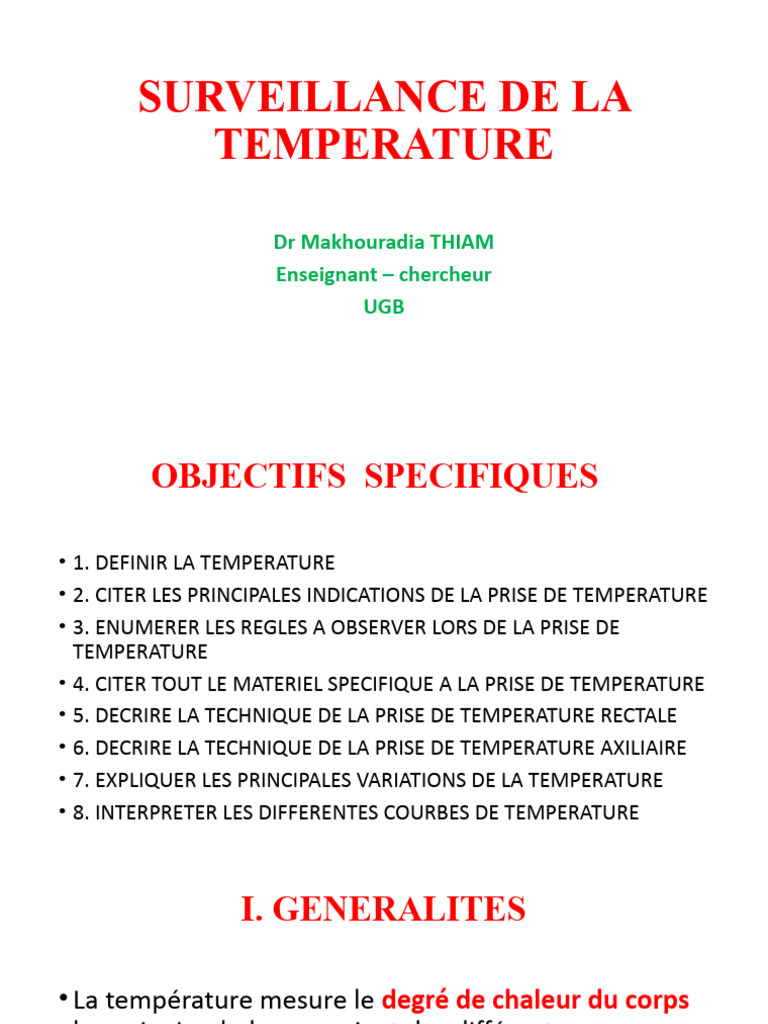 Surveillance de la Température Corporelle | PDF | Fièvre | Température