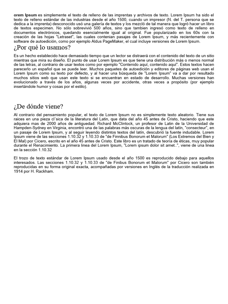 Historia y Uso de Lorem Ipsum | PDF | Informática