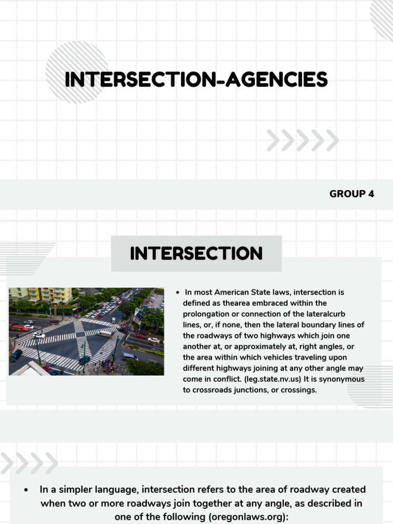 GROUP 4 Intersection-Agencies | PDF | Traffic | Intersection (Road)
