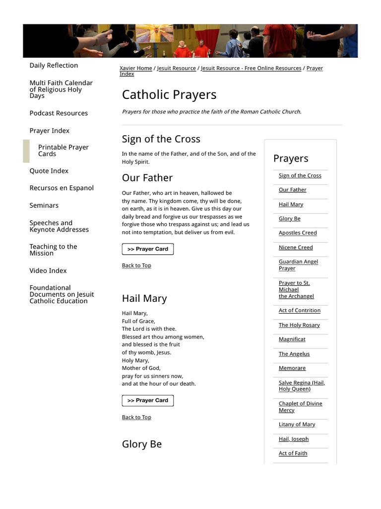 Catholic Prayers | PDF