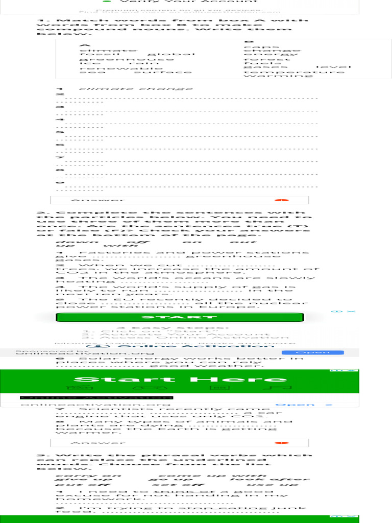 English Word Skills Exercises For A2 Phrasal Verbs English Practice ...