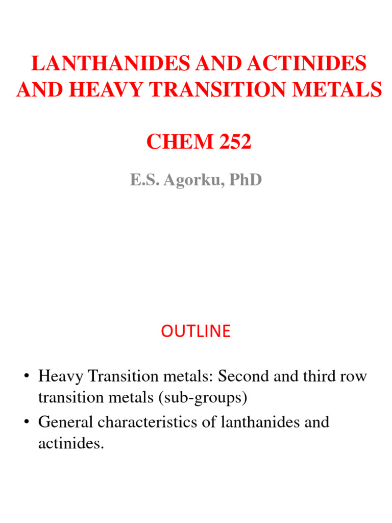 CHEM 252 Lecture 1 | PDF