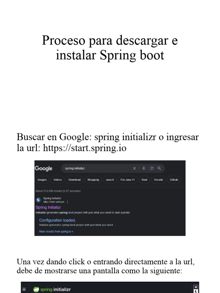 Proceso para Descargar e Instalar Spring Boot | PDF | Informática