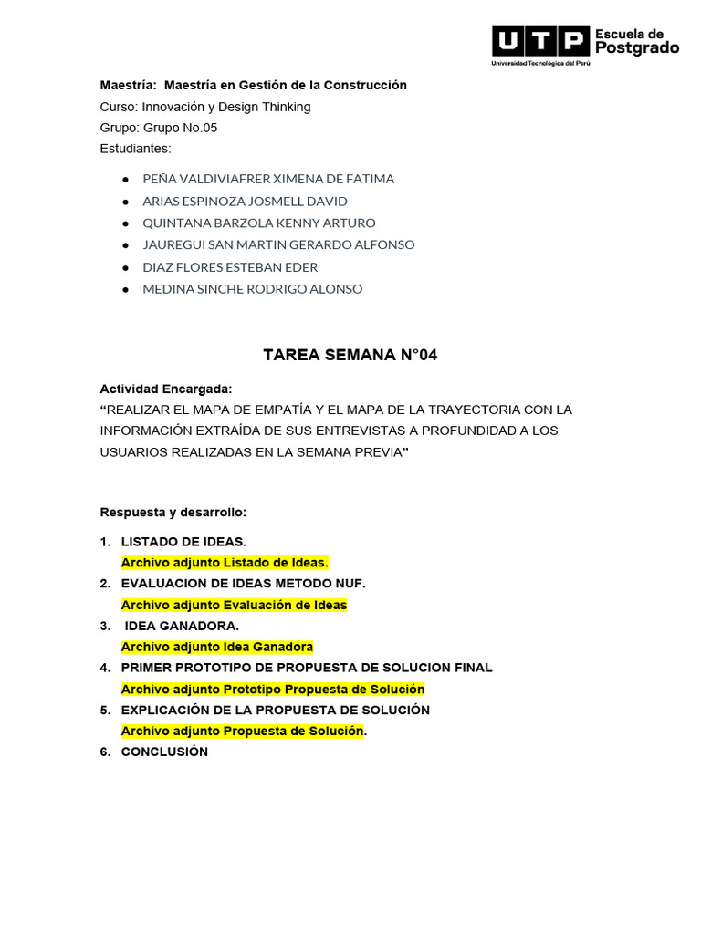 TAREA S4 Grupo 05 IDT | PDF