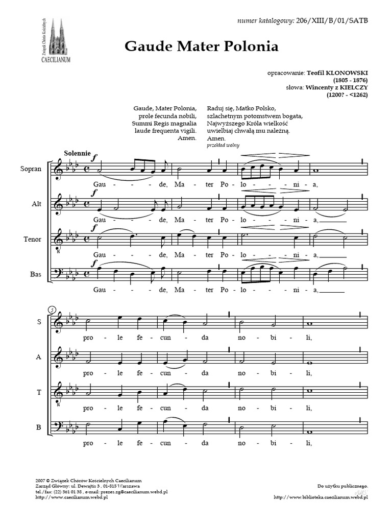 Gaude Mater Polonia | PDF