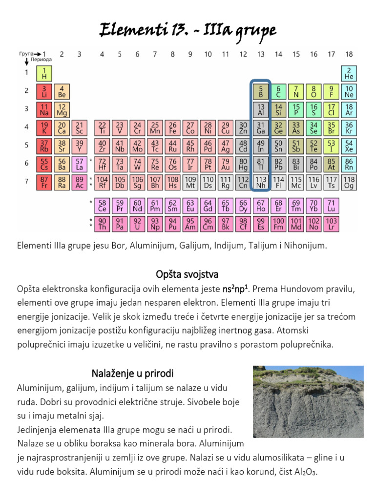 Elementi 13. Grupe | PDF