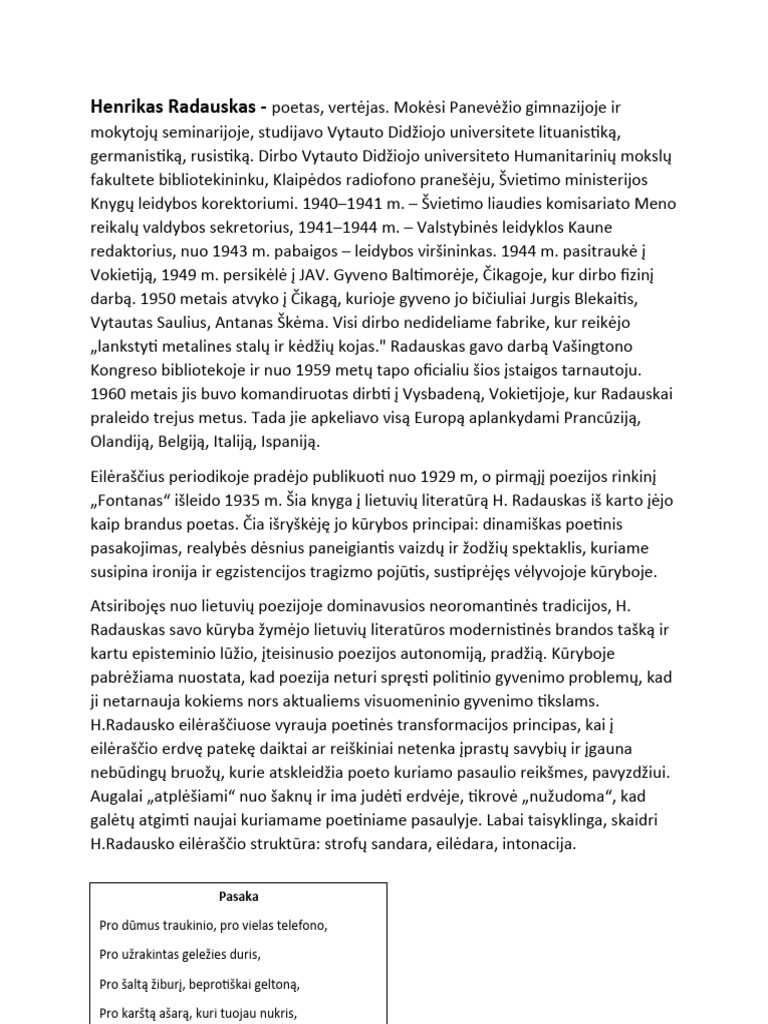 Henrikas Radauskas | PDF