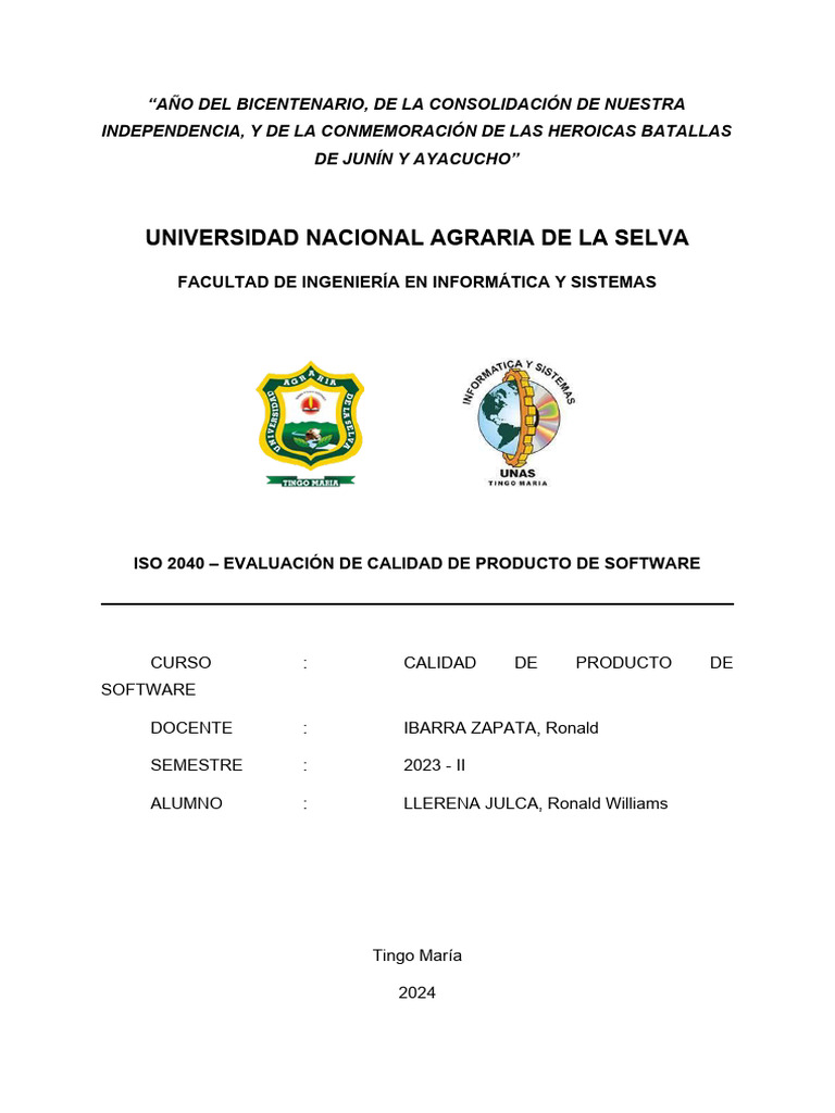 Evaluación ISO 25040 de Software Botica | PDF | Software | Ingeniería ...