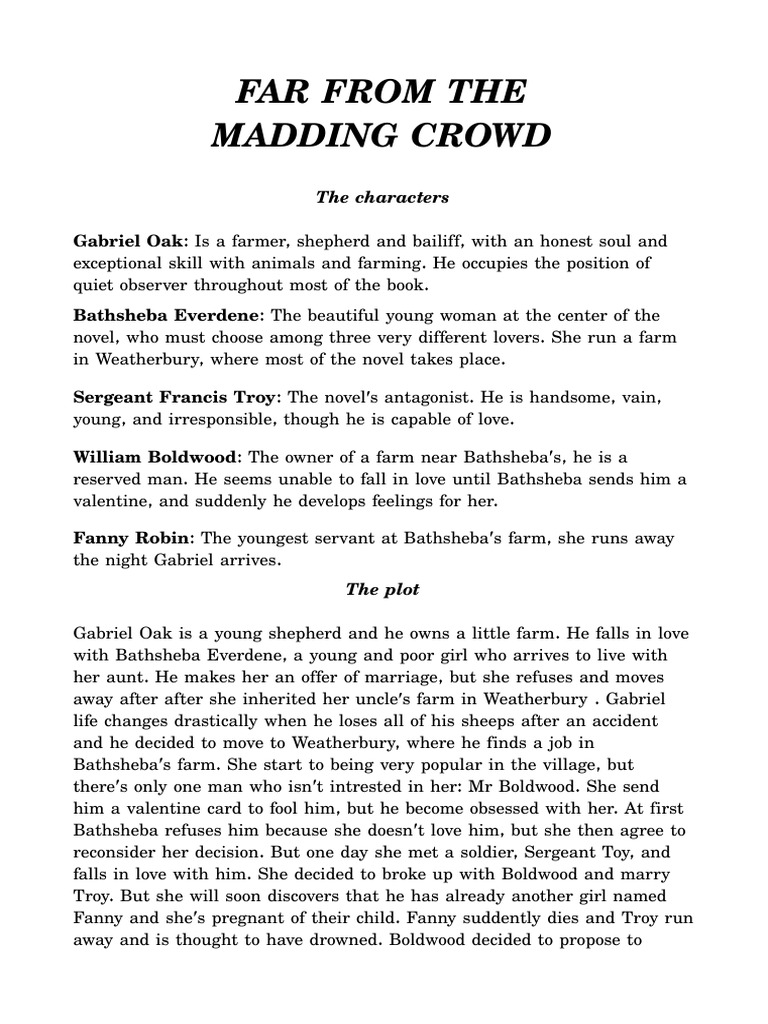 Far From The Madding Crowd - Testo | PDF | Far From The Madding Crowd ...