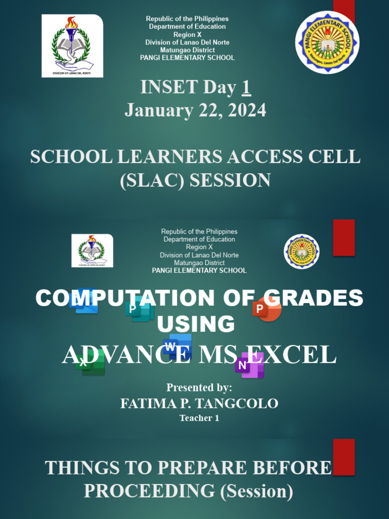 SLAC On How To Use MS Excel in Computing Grades | PDF