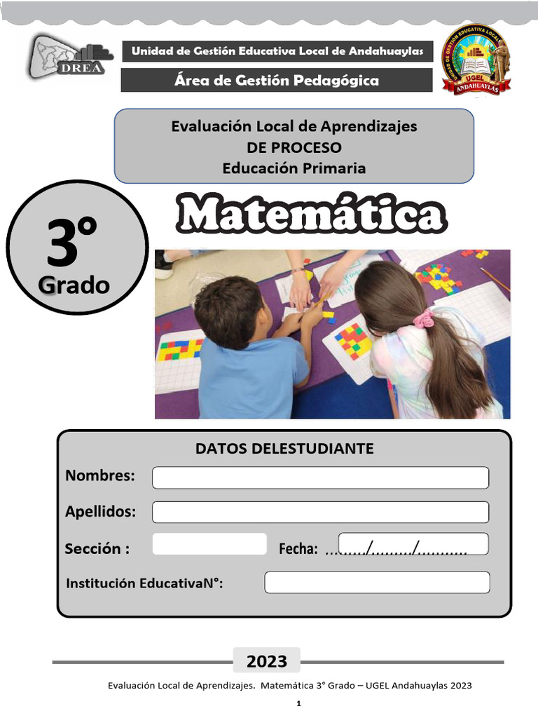 PRUEBA-MATEMATICA-3°-GRADO | PDF