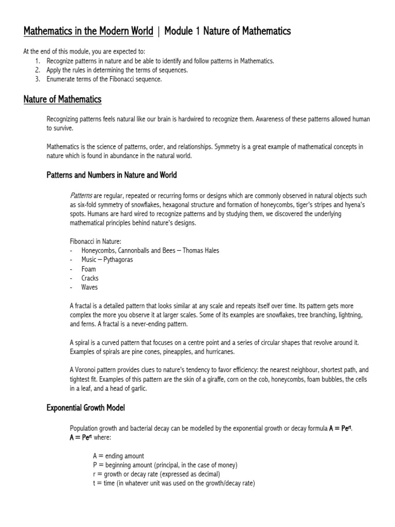 Mathematics in The Modern World | PDF