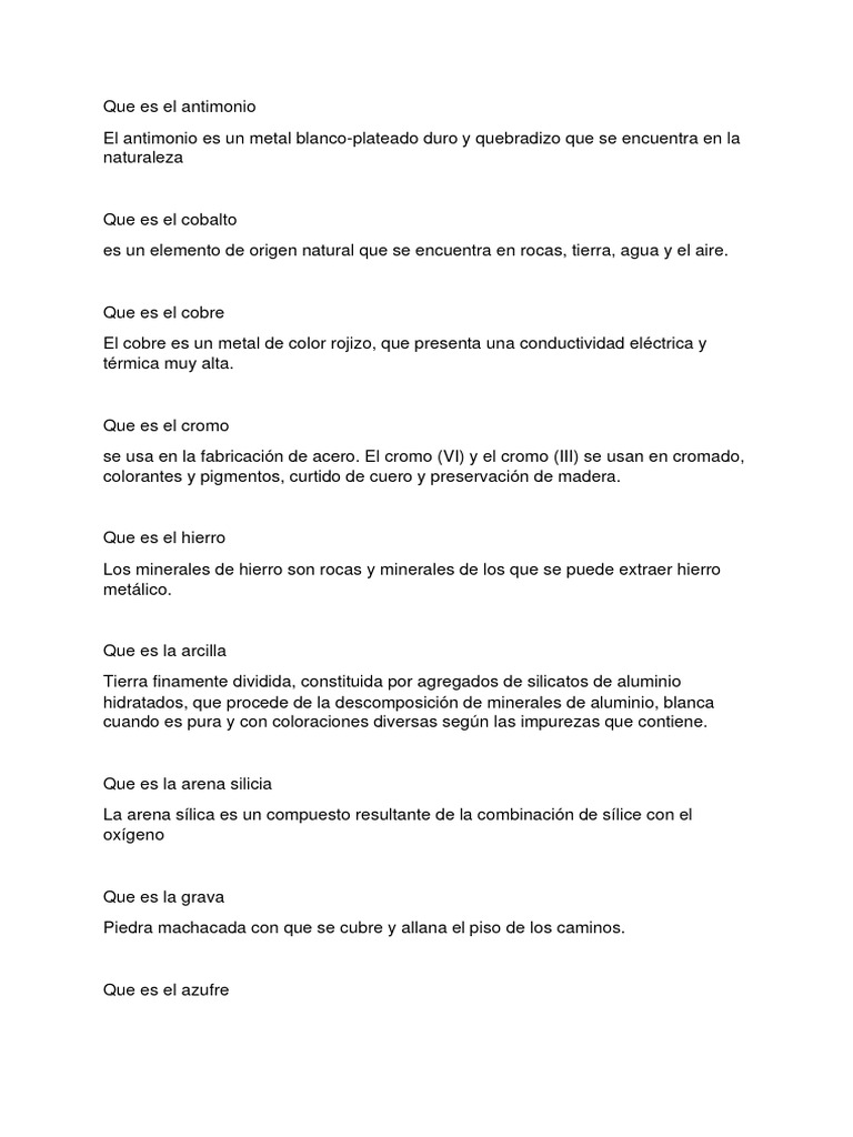 Que Es El Antimonio | PDF | Rieles | Elementos químicos