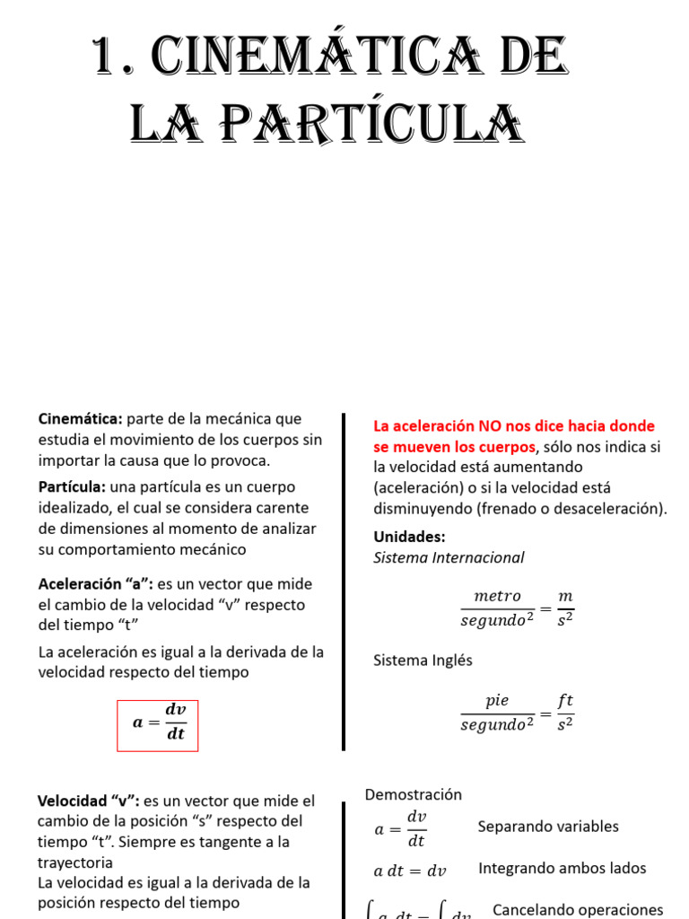 Cinematica | PDF | Aceleración | Velocidad