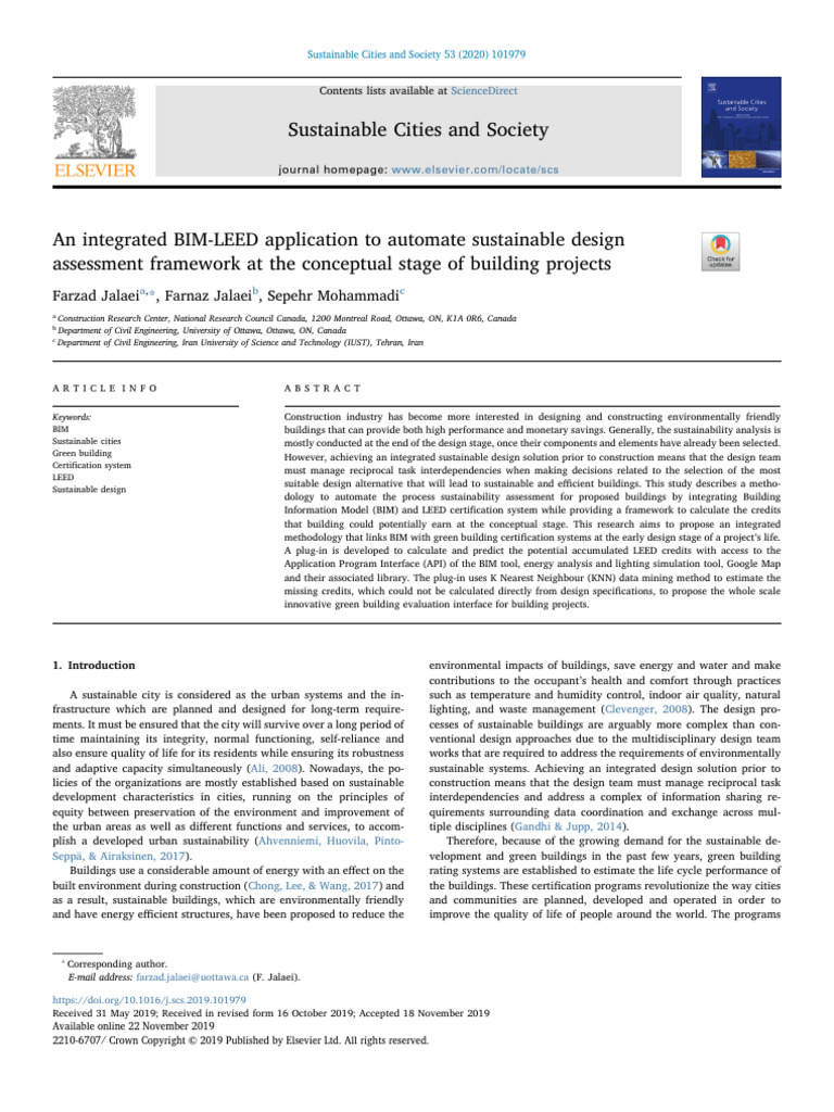 An Integrated BIM-LEED Application To Automate Sustainable Design ...