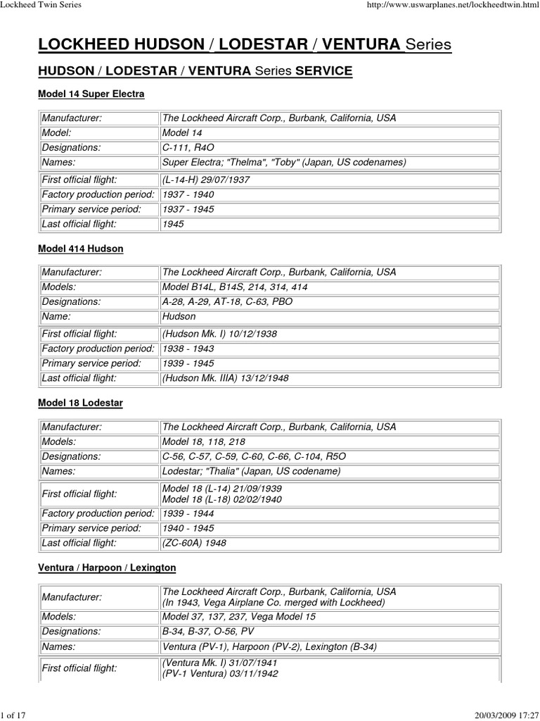 Lockheed Twin Series | PDF | Aviation | Military Of The United States