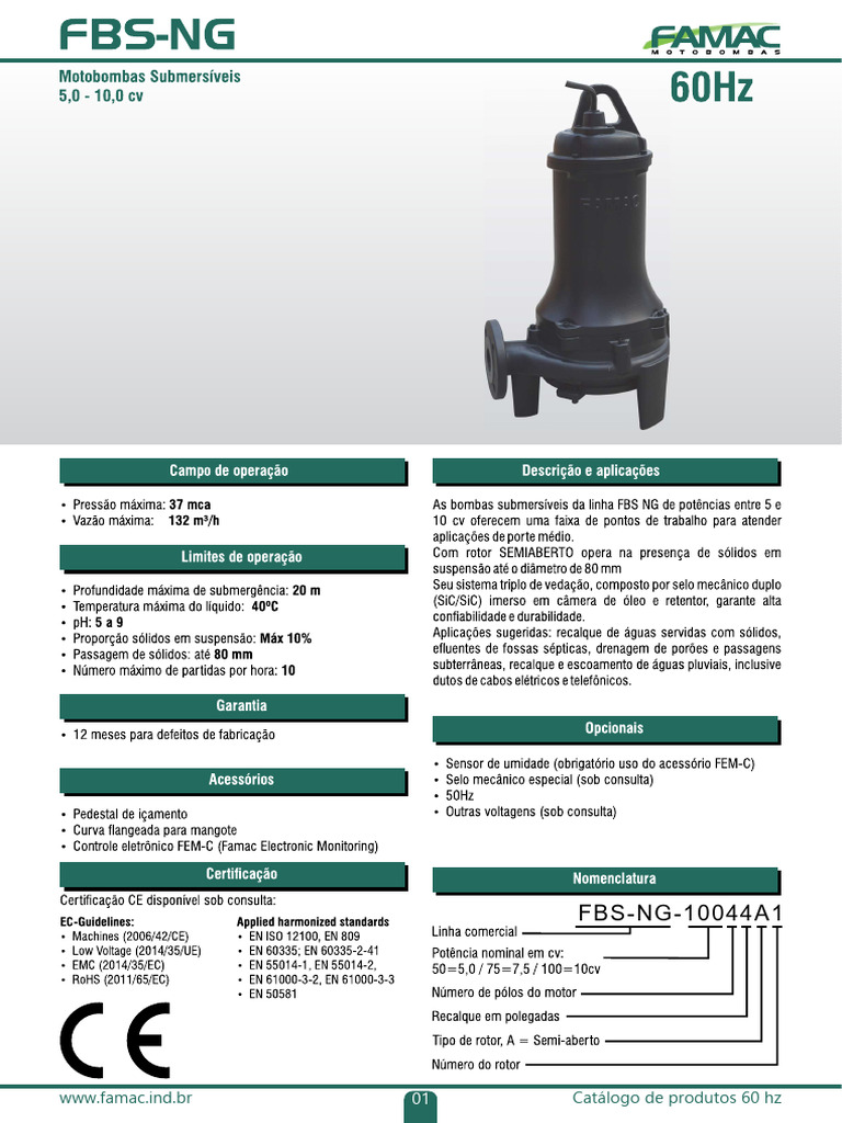 Catálogo Técnico FBS NG F3 60Hz (PT) | PDF