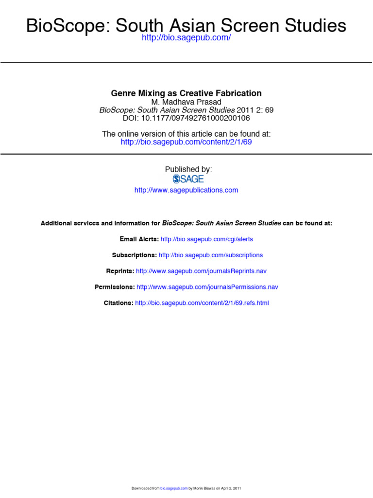 Genre Mixing Bioscope Published Version PDF | PDF