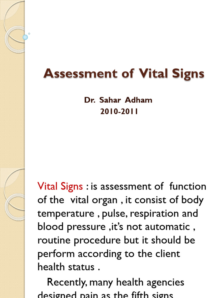 Assessment of Vital Signs | PDF | Fever | Fahrenheit