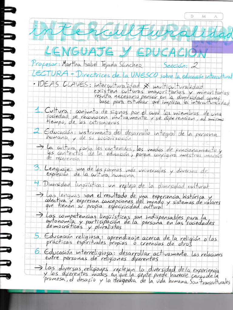 NOTAS ESCRITAS Interculturalidad y Lenguaje | PDF
