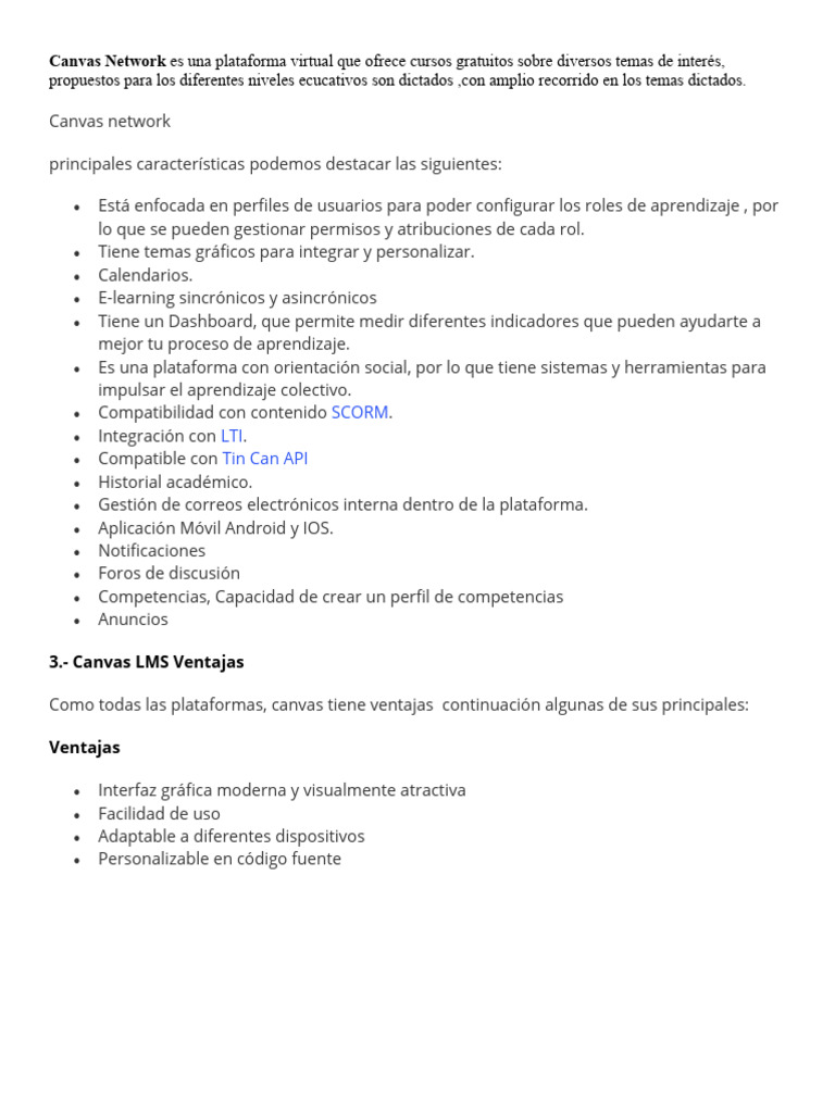 Canvas Network | PDF