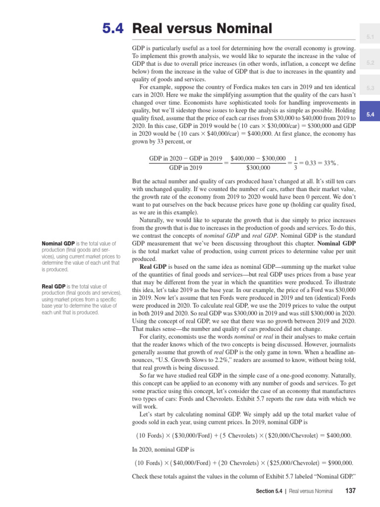 Real Vs Nominal GDP and Inflation | PDF | Gross Domestic Product | Real ...