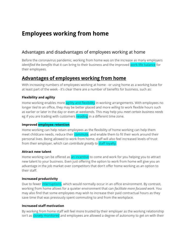 Employees working from home | PDF