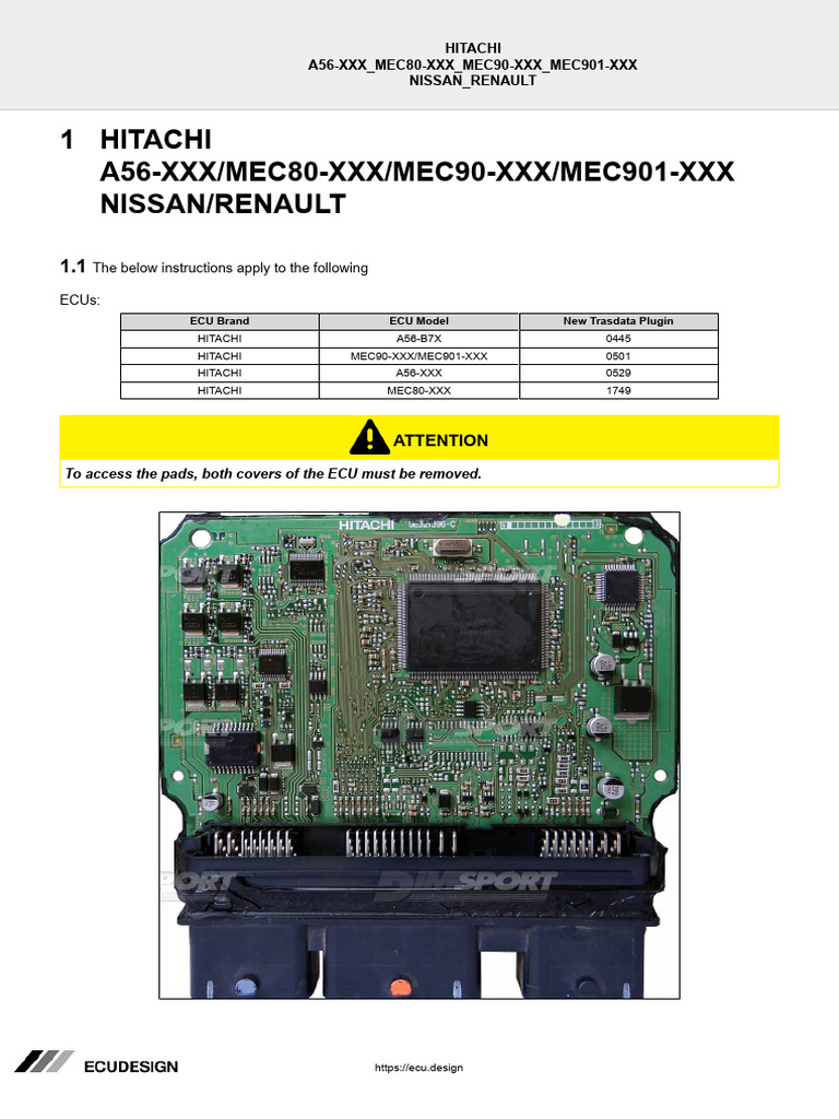 Hitachi A56 ECU Pinout Guide | PDF | Electrical Engineering ...