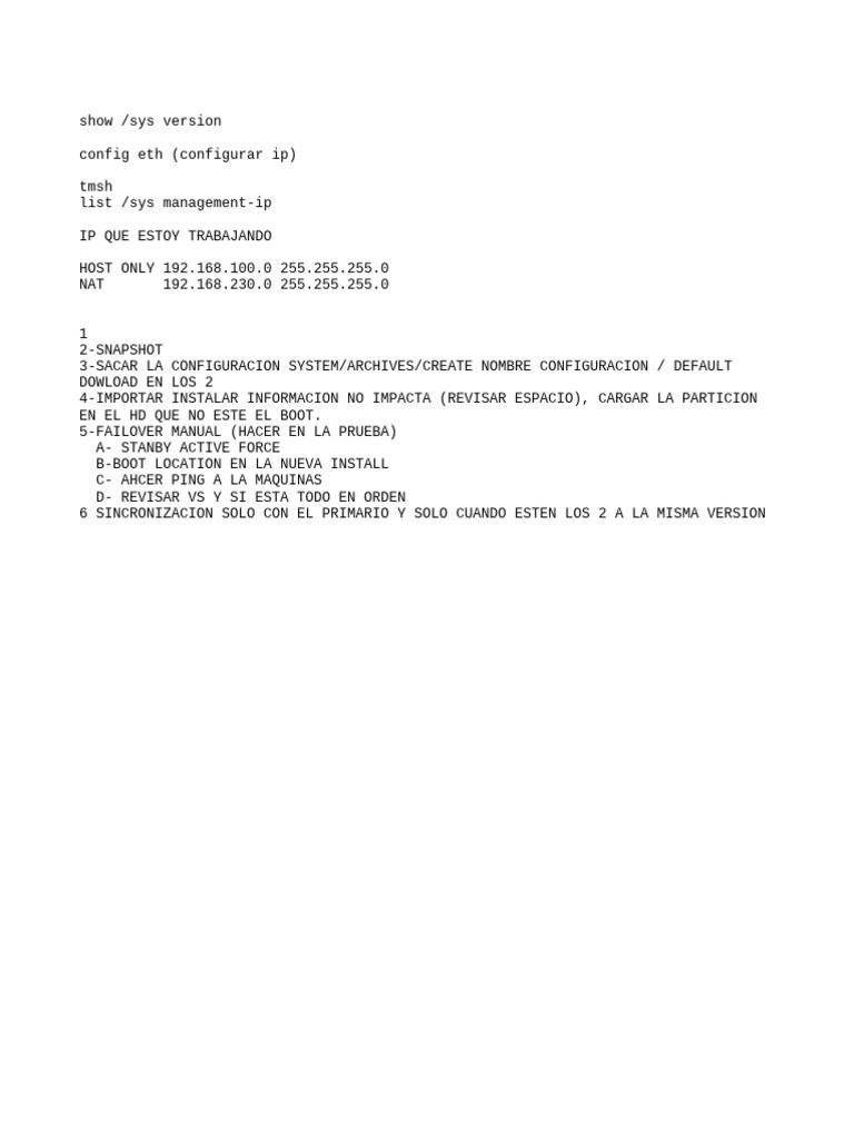 Comandos Utiles de F5 | PDF