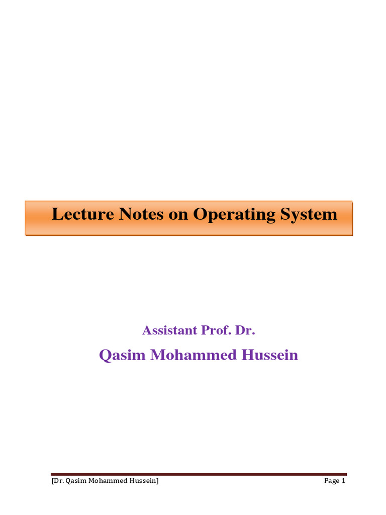 1 Operating System Part 1 | PDF