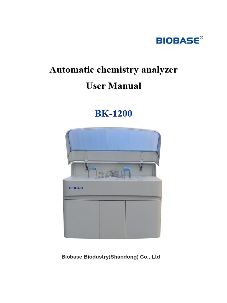 BIOBASE Biochemistry Autoanalizer BK-1200 User Manual | PDF ...