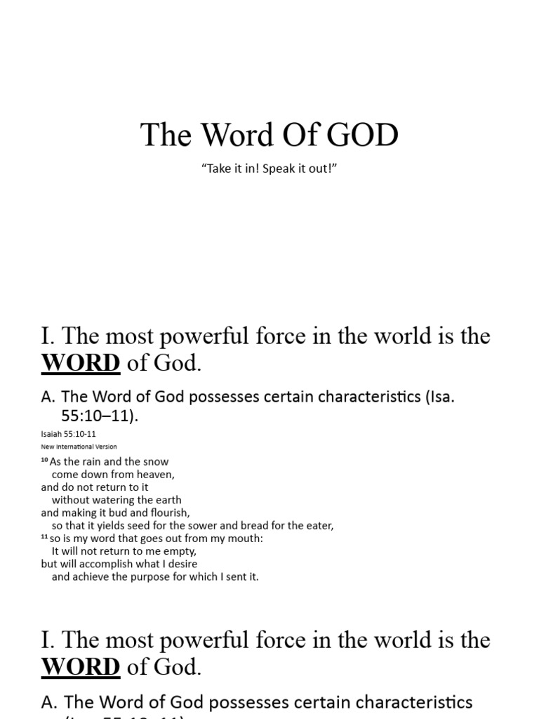 Power of God's Word | PDF