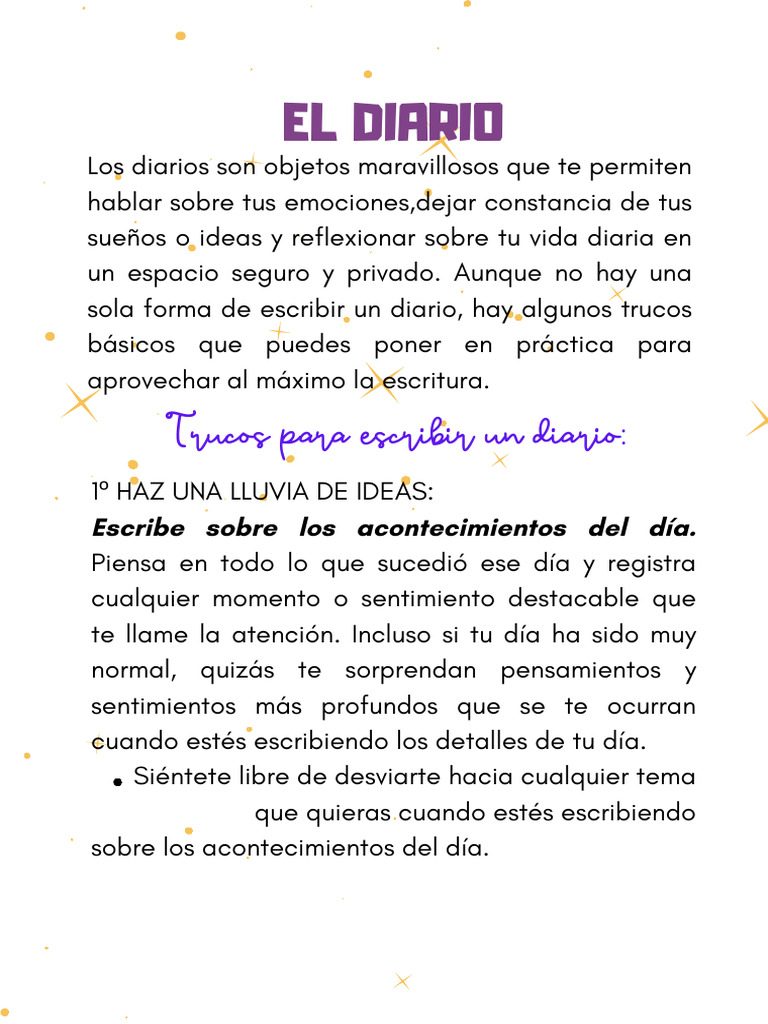 Ideas para Escribir en un Diario | PDF | Pensamiento | Las emociones