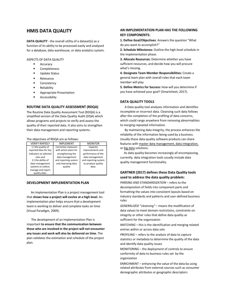 (W3) HMIS DATA QUALITY | PDF | Data Quality | Data