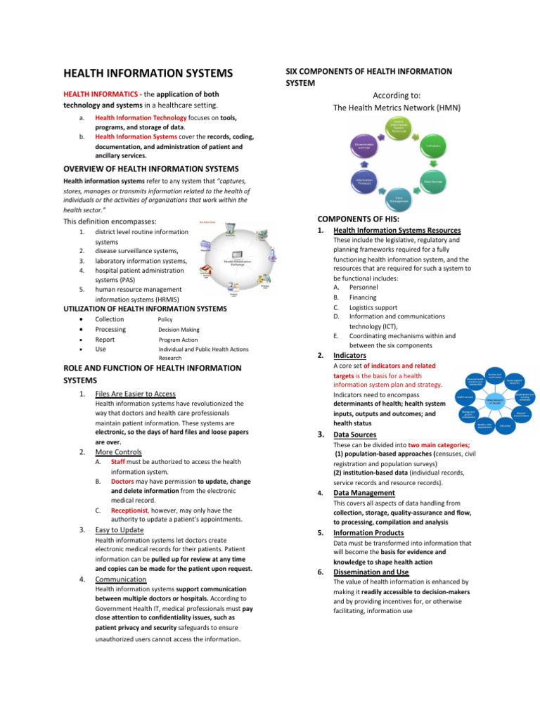 (W1) Health Information Systems | PDF | Health Informatics | Information System