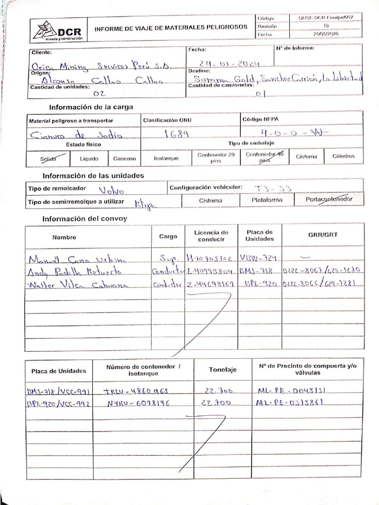 Informe de Viaje - DCR - Compressed | PDF