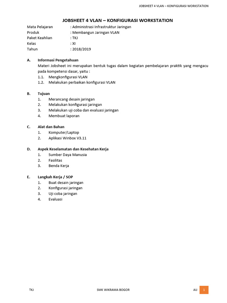 3.4 Jobsheet 4 VLAN - Konfigurasi Workstation | PDF