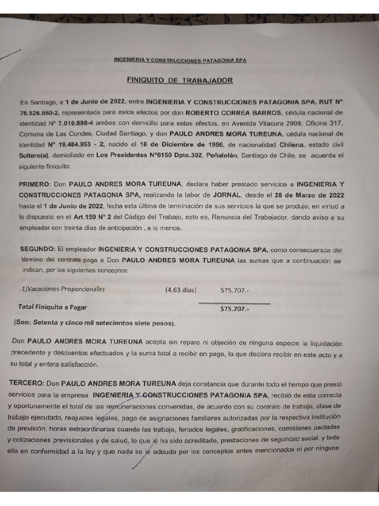 Finiquito PDF | PDF
