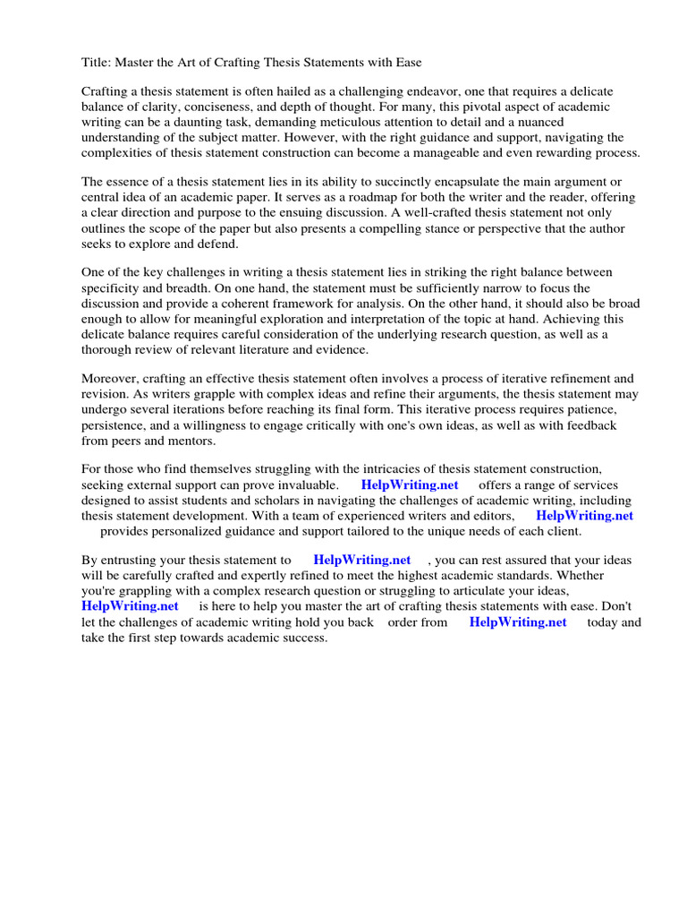 Changing Perspective Thesis Statements | PDF | Essays | Experience