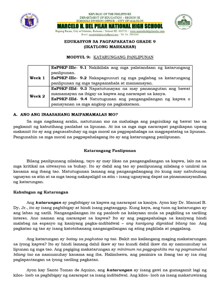 Learning Activity Sheet 3RD Quarter | PDF