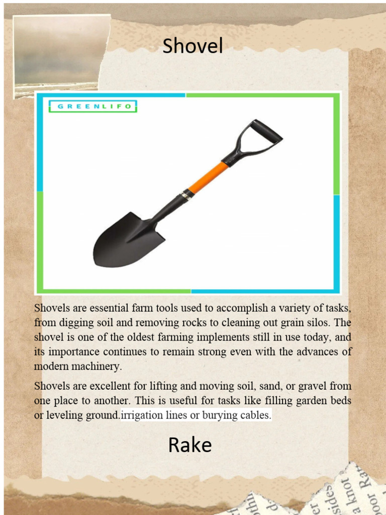Shovels Are Essential Farm Tools Used To Accomplish A Variety of Tasks ...
