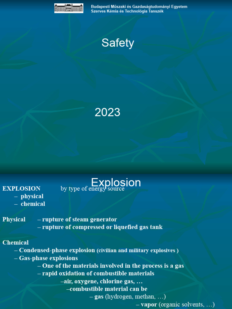 03 Explosions and Sources of Ignition 2023 | PDF